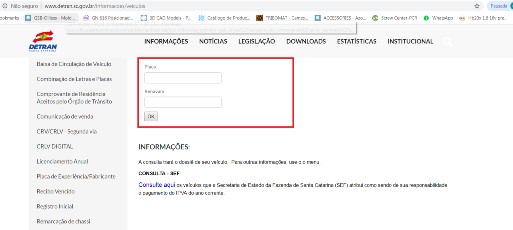 DETRAN SC 2020 ← Consultar Licenciamento, Multas e Serviços